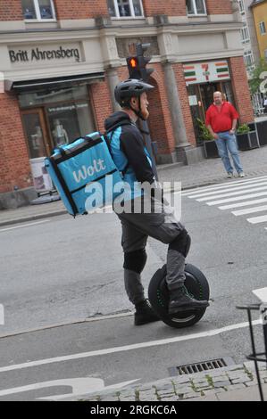 10 August 2023/Wolt partner food delivery man in danish capital ...