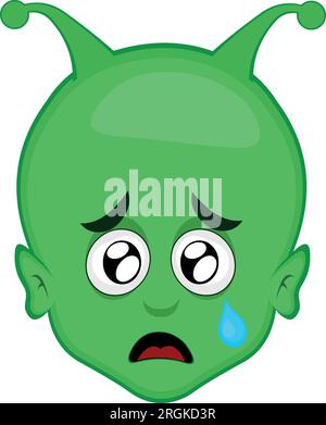 cartoon unhappy alien Stock Vector Image & Art - Alamy
