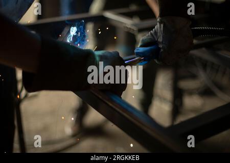Metal welding. High temperature steel Stock Photo - Alamy