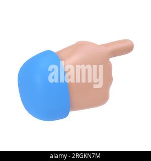 3d hand icon show push one finger forefinger counting illustration ...