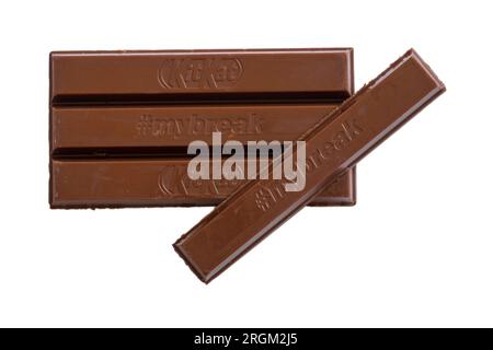 Nestle Caramel KitKat unwrapped isolated on white background - Kit Kat ...