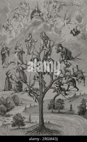 The Tree of Battles. Allegory representing the discord which existed ...