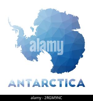 Antarctica map. Geometric style country outline. Attractive violet ...