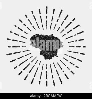 Lithuania vintage map. Grunge poster with map of the country in retro ...