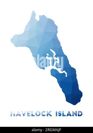 Map of Havelock Island. Low poly illustration of the island. Purple ...