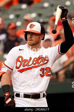Baltimore Orioles Ryan O'Hearn (32) at bat during an MLB Spring ...
