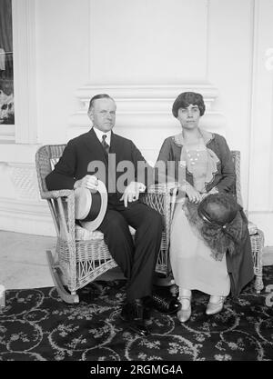 A photograph of President Calvin Coolidge and Mrs. Coolidge attending ...
