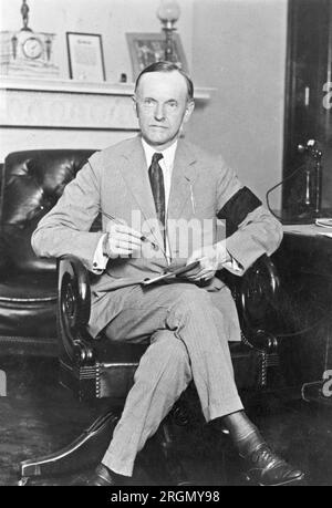 President Calvin Coolidge in full length portrait on south lawn of the ...