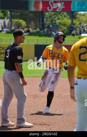 August 6 2023: Salt Lake right fielder Tirso Ornelis (5) hits a homer ...