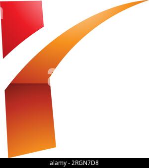 Orange and Red Glossy Spiky Shaped Letter U Icon on a White Background ...