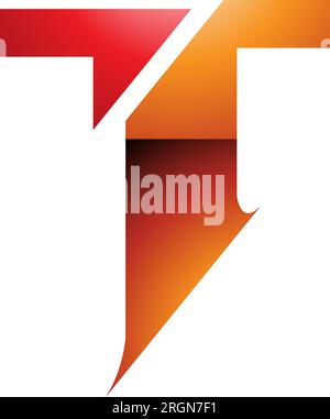 Orange and Red Glossy Split Shaped Letter L Icon on a White Background ...