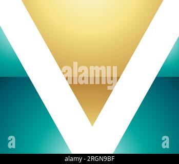 Persian Green and Gold Glossy Rectangular Shaped Letter U Icon on a ...