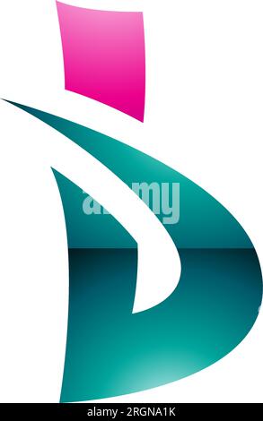 Persian Green and Magenta Bold Spiky Letter B Icon on a White ...