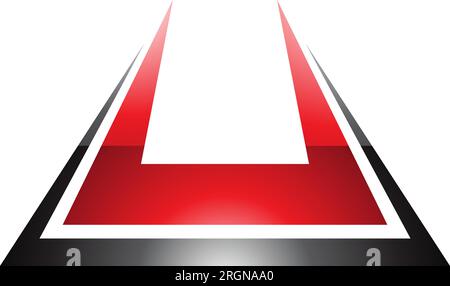 Red and Black Glossy Bold Spiky Letter B Icon on a White Background ...