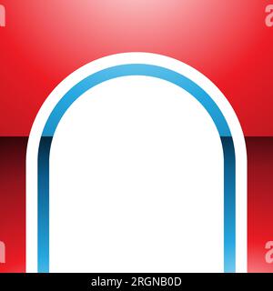 Red and Blue Glossy Arch Shaped Letter M Icon on a White Background ...