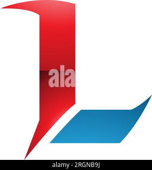 Red and Blue Letter L Icon with Sharp Spikes on a White Background ...
