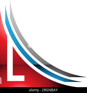 Red and Blue Letter L Icon with Layers on a White Background Stock ...