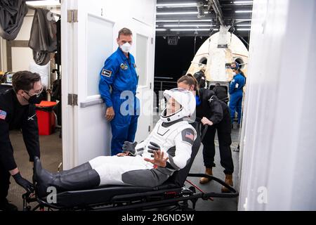 NASA’s SpaceX Crew-6 Splashdown. NASA astronaut Stephen Bowen is helped ...