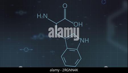 Image of structures of chemical formula on dark background Stock Photo ...