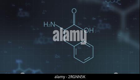 Image of structures of chemical formula on dark background Stock Photo ...