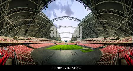 Interior view of Singapore Sport Hub, National Stadium Stock Photo - Alamy
