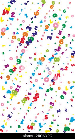 Falling bright numbers. Math study concept with flying digits. Fair ...