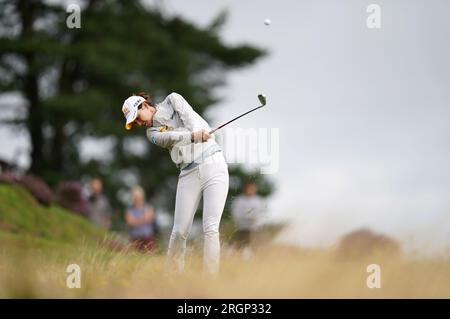 In Gee Chun, of South Korea, hits from the 12th tee during a practice ...
