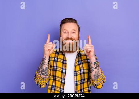 Photo of foxy positive cheerful nice glad boy beaming shiny smile wear ...