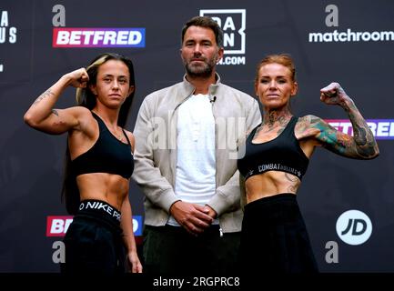 Gemma Ruegg during a weigh in at The Dorchester, London. Picture date ...