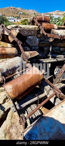 Water management, ancient artesian pit, Syros island, Greece, Southern ...