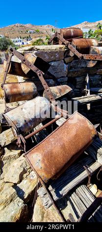 Water management, ancient artesian pit, Syros island, Greece, Southern ...