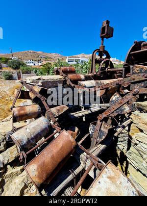 Water management, ancient artesian pit, Syros island, Greece, Southern ...