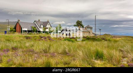 ScotRail Station Corrour Scotland the large Cafe building and purple ...