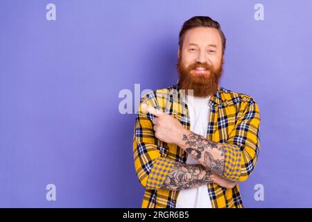 Photo of foxy positive cheerful nice glad boy beaming shiny smile wear ...