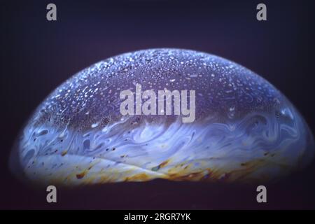 soap bubble color pattern. freezing planet model. new world Stock Photo ...