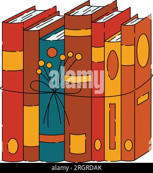 Vertical standing stack of books isolated on white background. Book ...