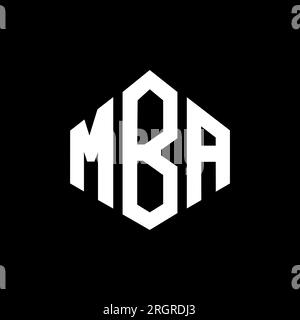 MBA letter logo design with polygon shape. MBA polygon and cube shape ...