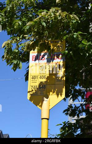 German Bus Stop Signs Stock Photo - Alamy