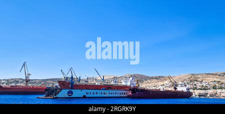 Onex Neorion shipyards, Syros island, Greece, Southern Europe Stock ...