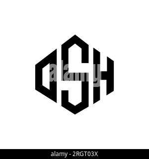 OSH letter logo design with polygon shape. OSH polygon and cube shape ...