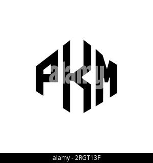 PKM letter logo design with polygon shape. PKM polygon and cube shape ...