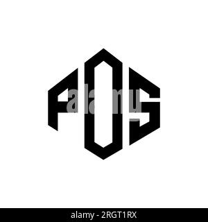 POS letter logo design with polygon shape. POS polygon and cube shape ...