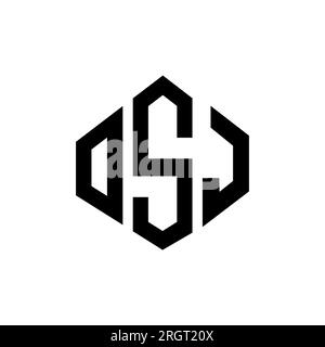 OSJ letter logo design with polygon shape. OSJ polygon and cube shape ...
