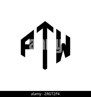 PTW letter logo design with polygon shape. PTW polygon and cube shape ...