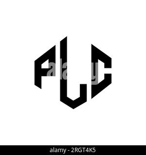 PLC letter logo design with polygon shape. PLC polygon and cube shape ...