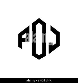 POJ letter logo design with polygon shape. POJ polygon and cube shape ...