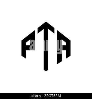 PTA letter logo design with polygon shape. PTA polygon and cube shape ...