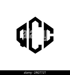 QCC letter logo design with polygon shape. QCC polygon and cube shape ...