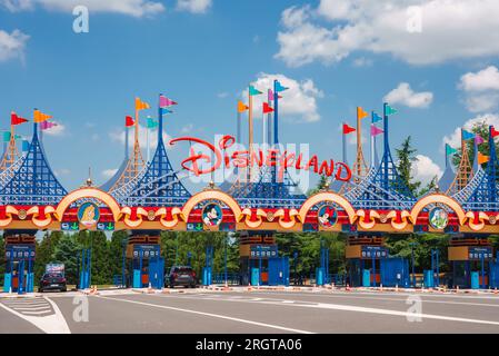 Entrance Sign to Disneyland Paris. Disneyland Paris is an entertainment ...