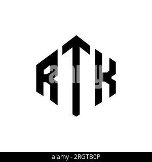RTK letter logo design with polygon shape. RTK polygon and cube shape ...